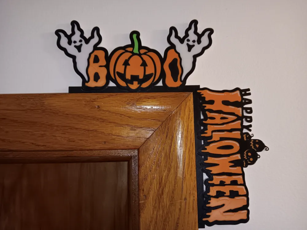 Boo Pumkin and Ghosts Door Corner by AmishAtlas Designs - MakerWorld