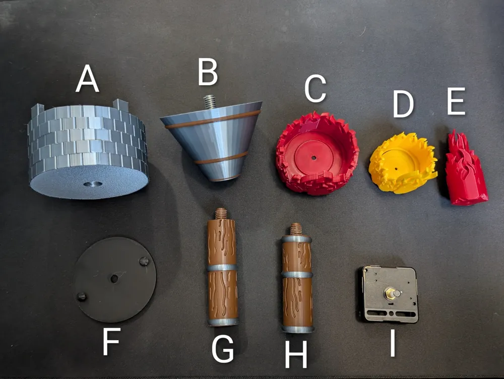 Flames of Time (Working Clock Torch) - Free 3D Print Model - MakerWorld