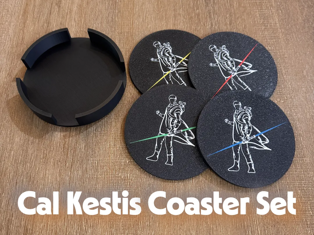 Star Wars Jedi Cal Kestis Coaster Set - Free 3D Print Model - MakerWorld