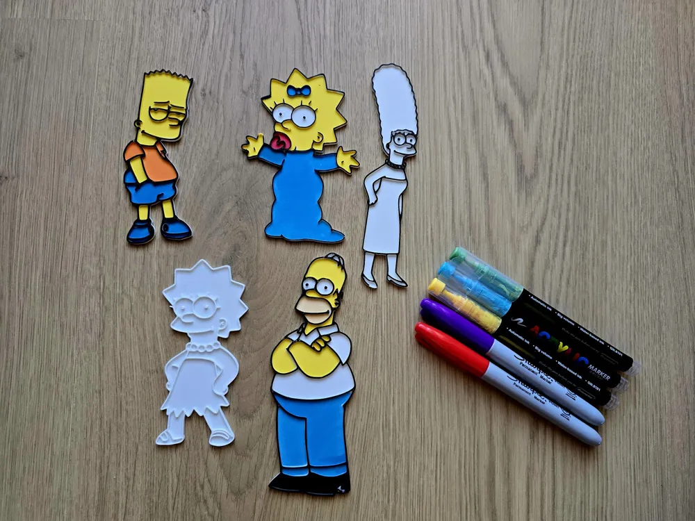 The Simpsons Family DIY Coloring Craft Set Pack by Merilno3D MakerWorld ...