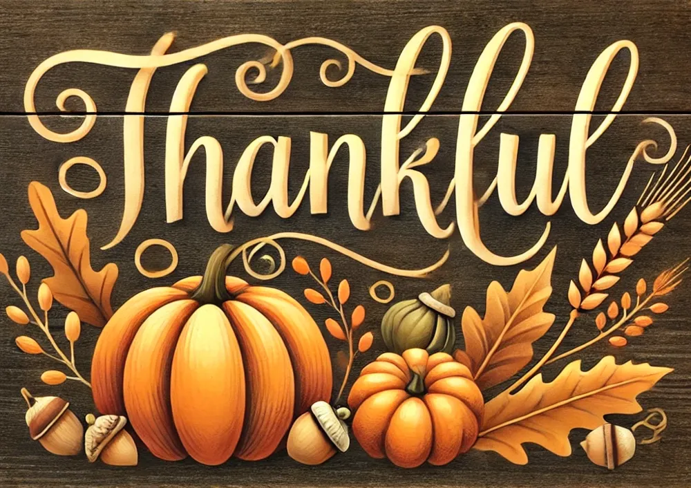 Thanksgiving "Thankful' Rustic Wooden Sign by TECH EXTRANET - MakerWorld