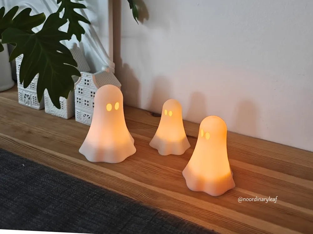 Stackable Ghost Tealight Covers - Free 3D Print Model - MakerWorld