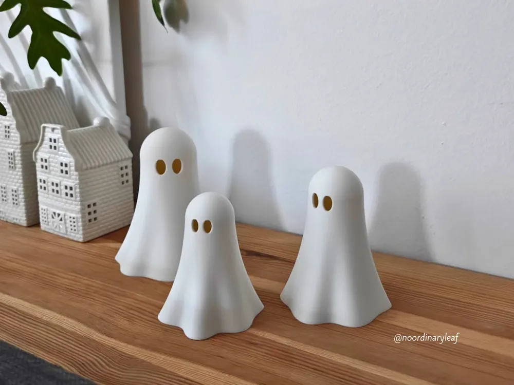 Stackable Ghost Tealight Covers by NoOrdinaryLeaf MakerWorld: Download Free 3D Models