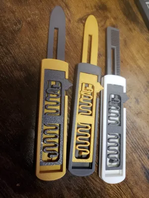 OTF Fidget Knife - Ruler - Comb - Free 3D Print Model - MakerWorld