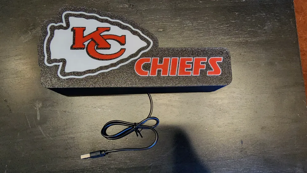 Kansas City Chiefs LED Lightbox - Two Sizes by MayHem - MakerWorld