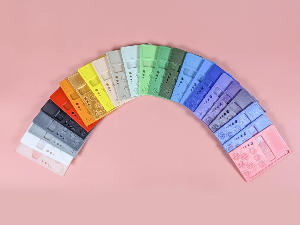 Ultimate Colour Swatch | built in Filament Tests - Free 3D Print Model ...