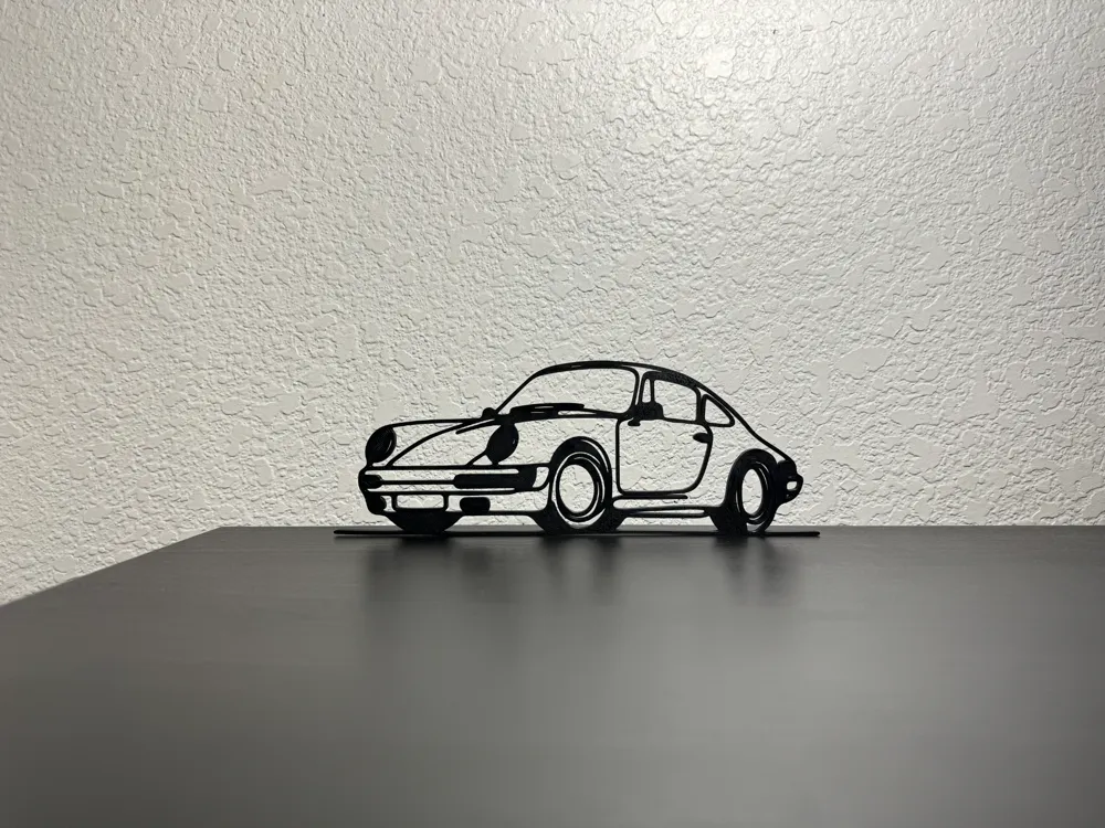 Classic Porsche 911 2D Line Art Wall Decor by DraxPrints - MakerWorld