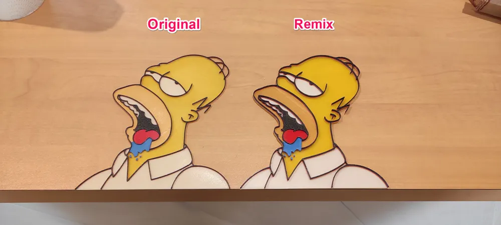 Homer Simpson Single Colour (layers doubled) Remixed by Allan Fonroques ...