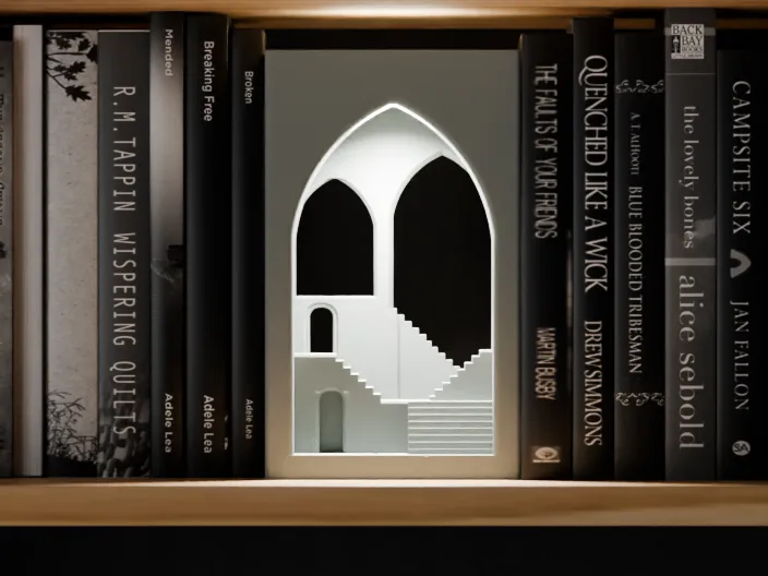 Book Nook Lamp. Mystical Temple Book End light by Abstractia Design ...