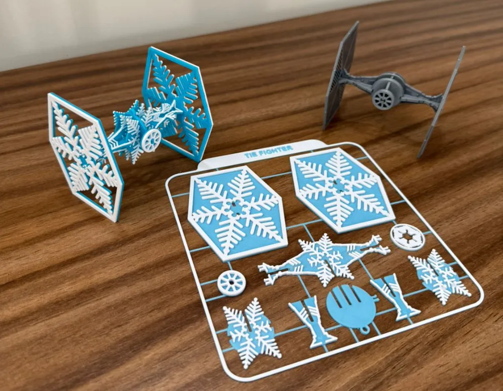 Tie Fighter snow flake kit card - Free 3D Print Model - MakerWorld