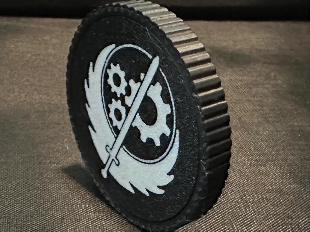 Fallout Brotherhood Of Steel 50mm Challenge Coin by BATTCAVE - MakerWorld