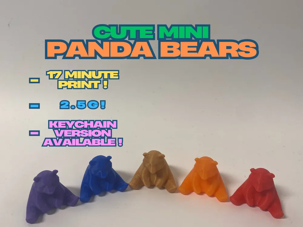 Cute Mini Pandas by Type1Printing - MakerWorld