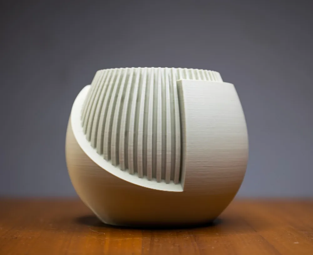Indoor Plant Pot with Round and Ribbed Belly - Free 3D Print Model ...