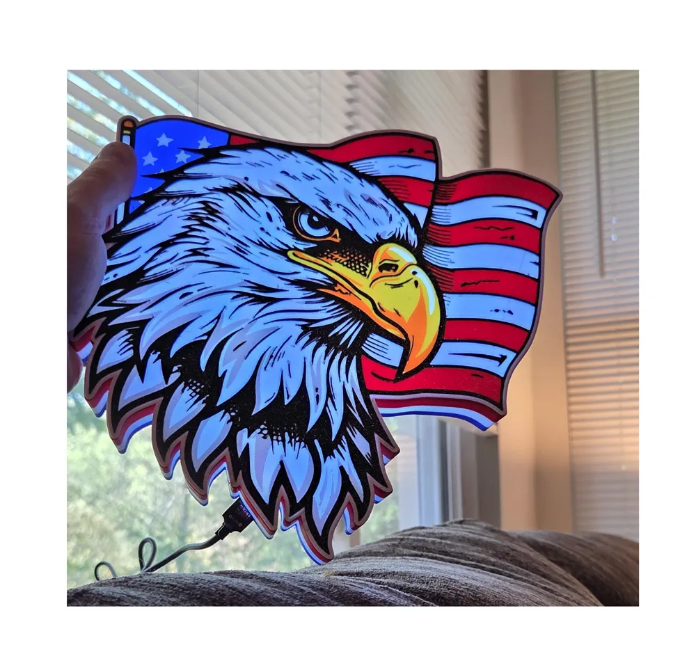 Patriotic Eagle light box - Free 3D Print Model - MakerWorld