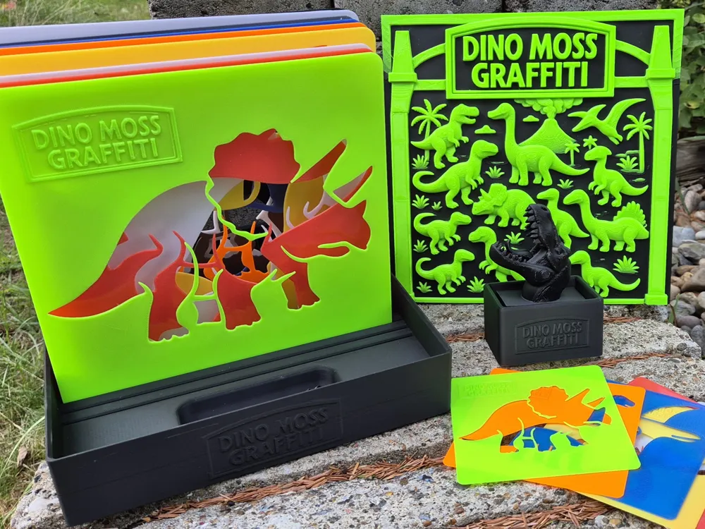 Dinosaur Moss Graffiti Stencil Collection - Free 3D Print Model ...