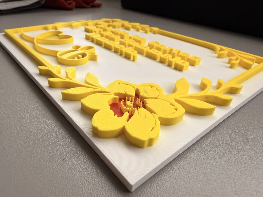 Garden Decorative Sign / Wall Art with Bees & Flowers - Free 3D Print ...