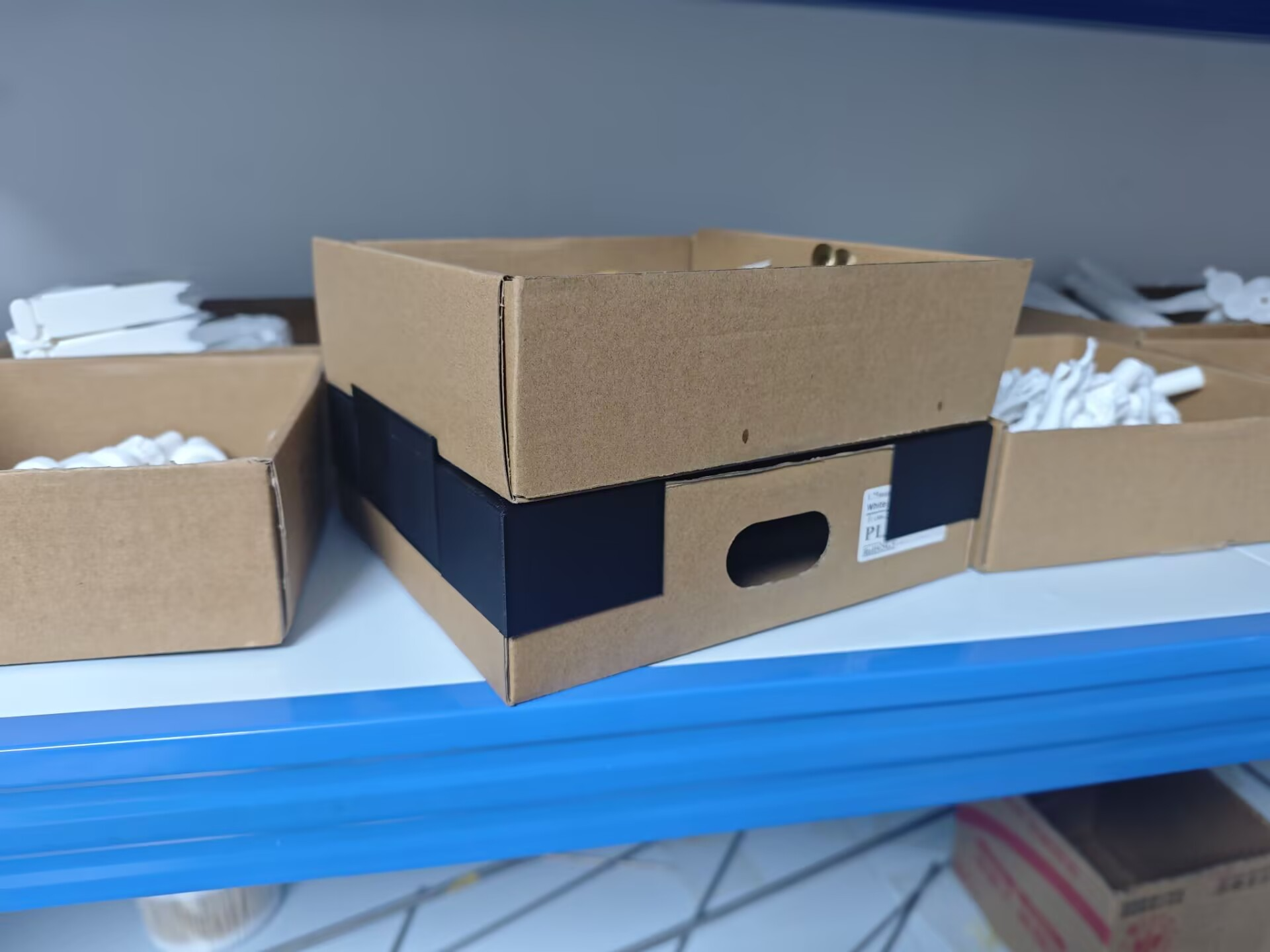 Stackable component using filament packaging as storage boxes - (Blue ...