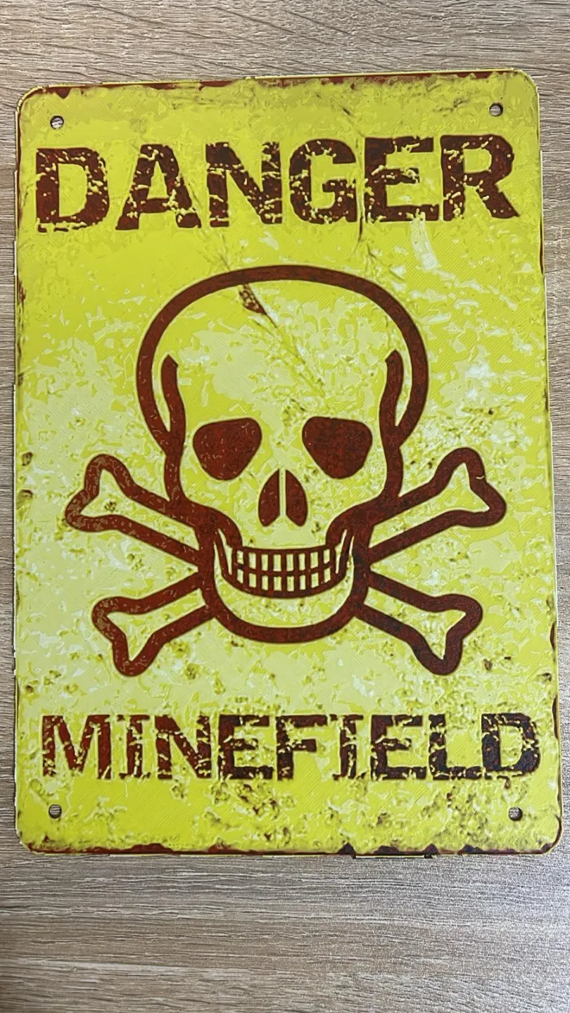 Hueforge Sign DANGER Minefield by 2Louder - MakerWorld