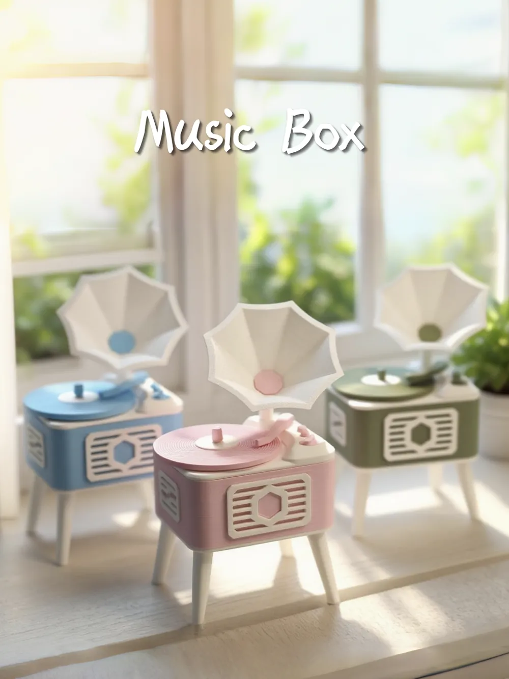 Record player music box (k014) by 蟹老板（深蓝的巨蟹） MakerWorld: Download Free ...