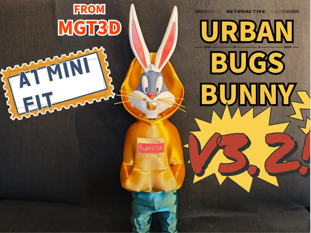 URBAN bugs bunny V3.2,！also mini by MGT3DMakerWorld: Download Free 3D ...