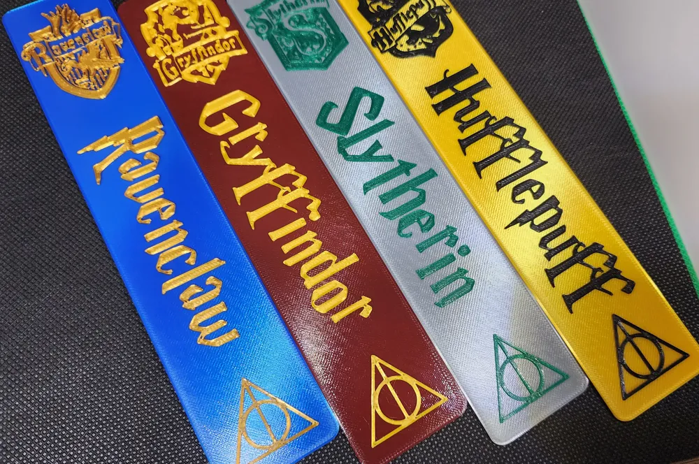 Harry Potter House Bookmarks 2 Color by Triple G Workshop - MakerWorld
