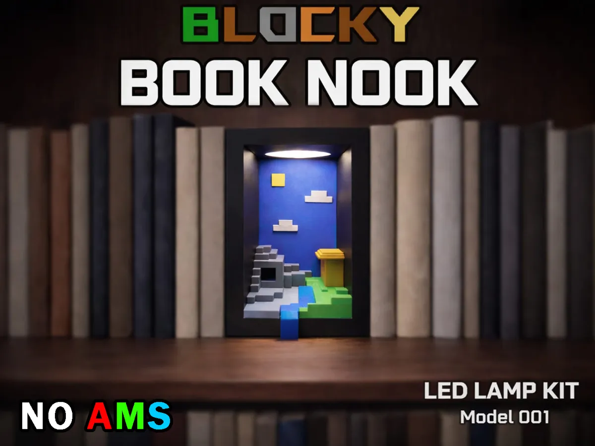 Blocky Book Nook - Free 3D Print Model - MakerWorld