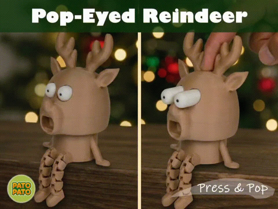 Pop eyed reindeer - Free 3D Print Model - MakerWorld
