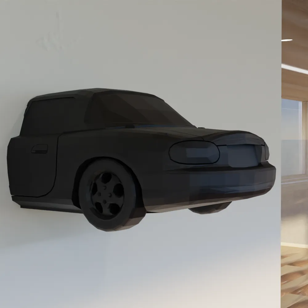 Mazda Miata MX5 Wall Art - Rear View - Free 3D Print Model - MakerWorld