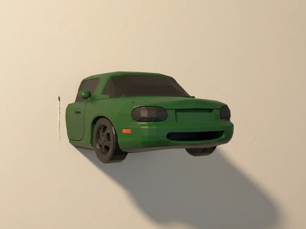 Mazda Miata MX5 Wall Art - Rear View - Free 3D Print Model - MakerWorld