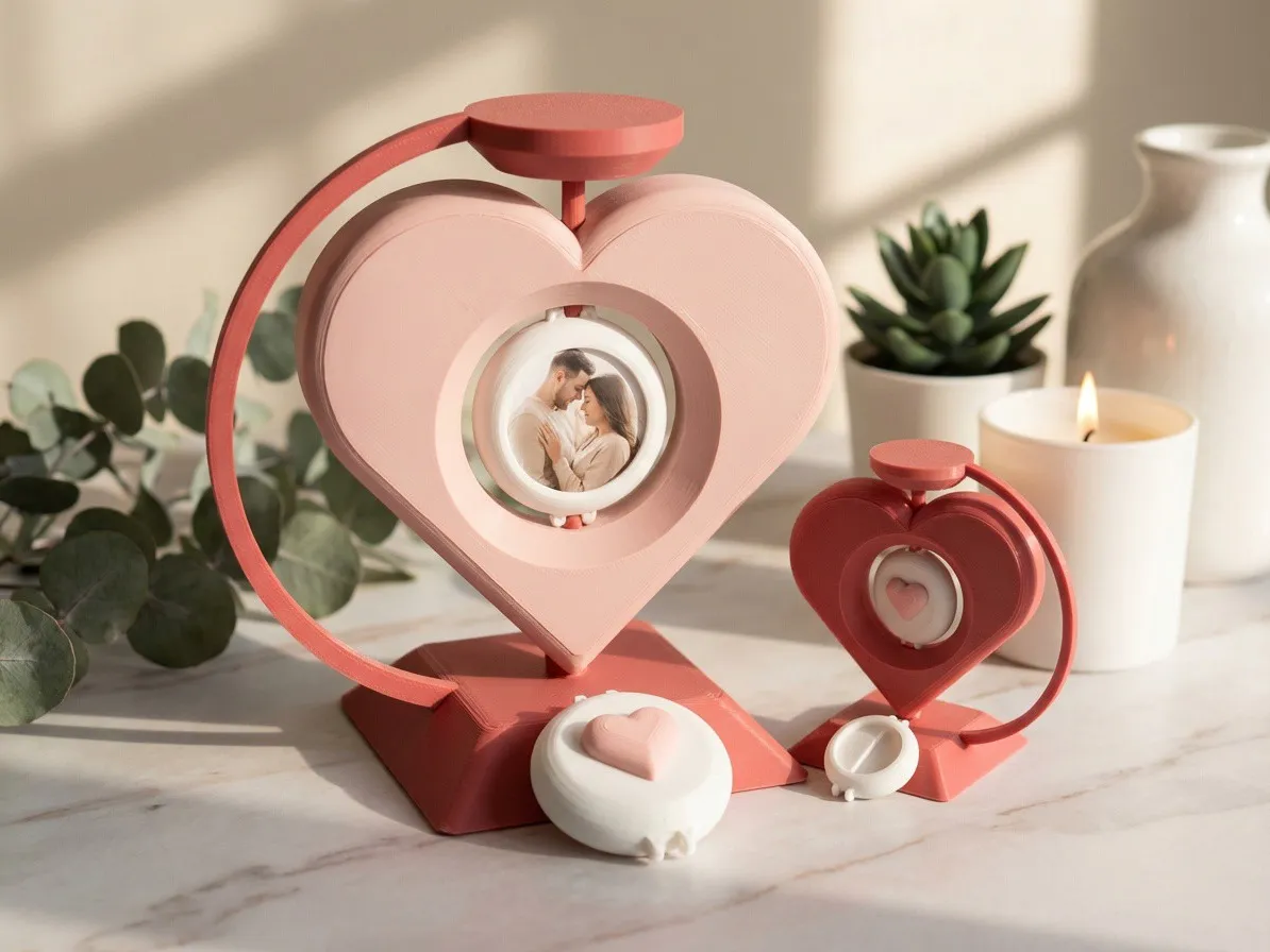 Spinning Heart Portrait / Decor - Free 3D Print Model - MakerWorld