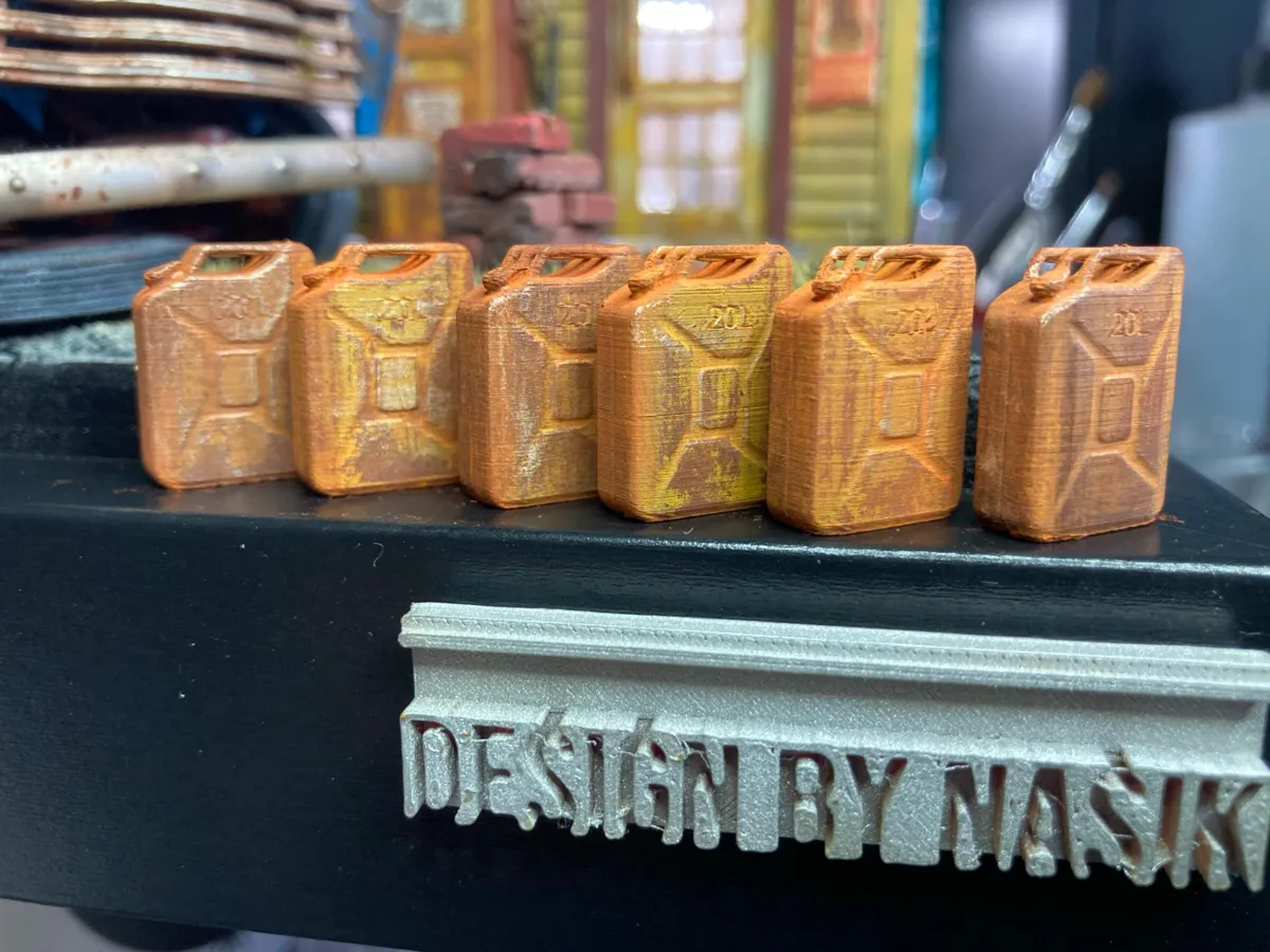 6x Jerry can, Canister 20L, scale 1:24 - Free 3D Print Model - MakerWorld