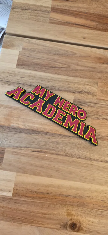 My Hero Academia logo desk stand sign - Free 3D Print Model - MakerWorld