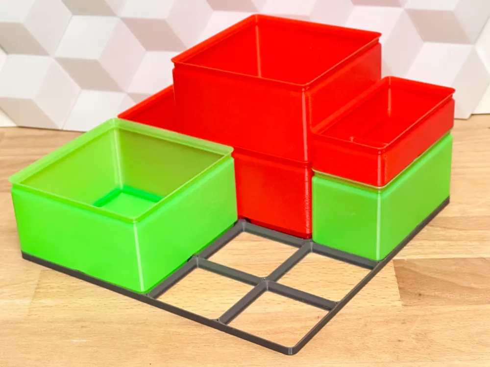 Gridfinity Box (Quick print, lite version, less filament!) by GlennovitS 3D - MakerWorld