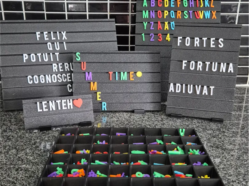 Modular Letterboard – 5 Sizes, Stands & Organizer - Free 3D Print Model ...