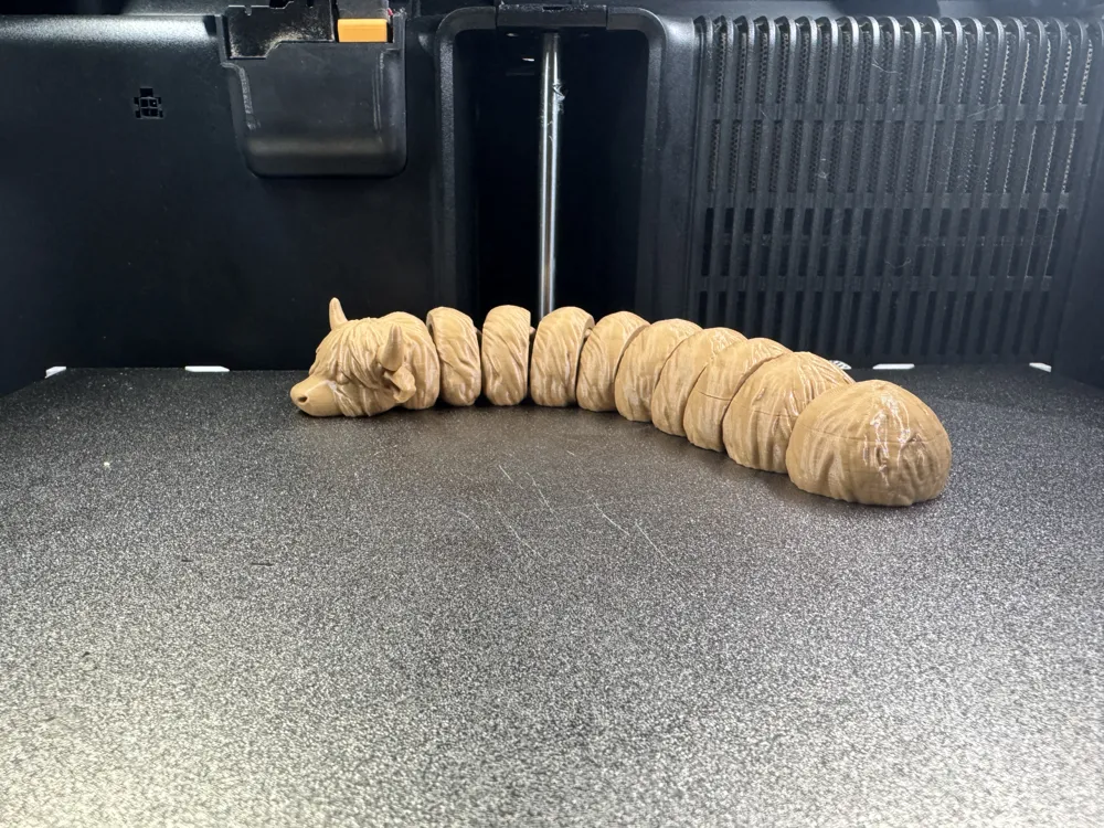 Flexi Highland Caterpillar & Keychain Print-in-Place - Free 3D Print ...