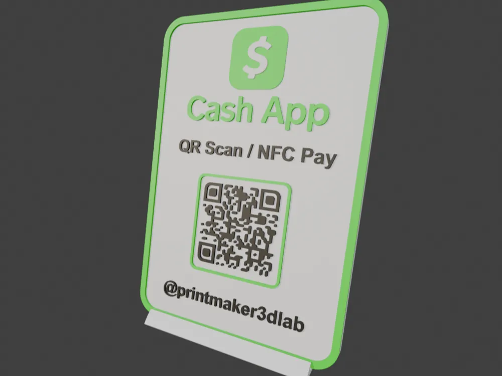 Stand CashApp QR Code+ NFC , personalize it by FgChuck MakerWorld ...