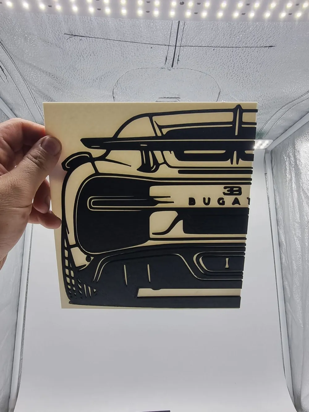 2D Wall Art Bugatti Chiron - Free 3D Print Model - MakerWorld