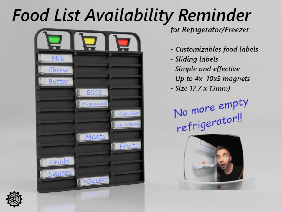Fridge Food List Availability Reminder by SimonMakerForge MakerWorld ...