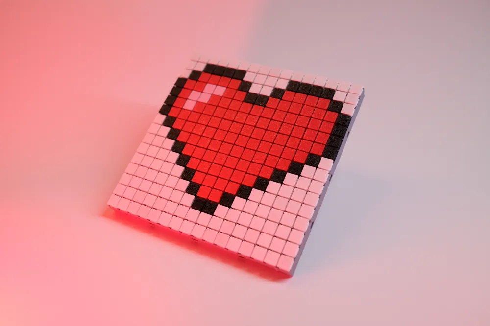 Pixel Heart Puzzle by K-Studio.ca - MakerWorld