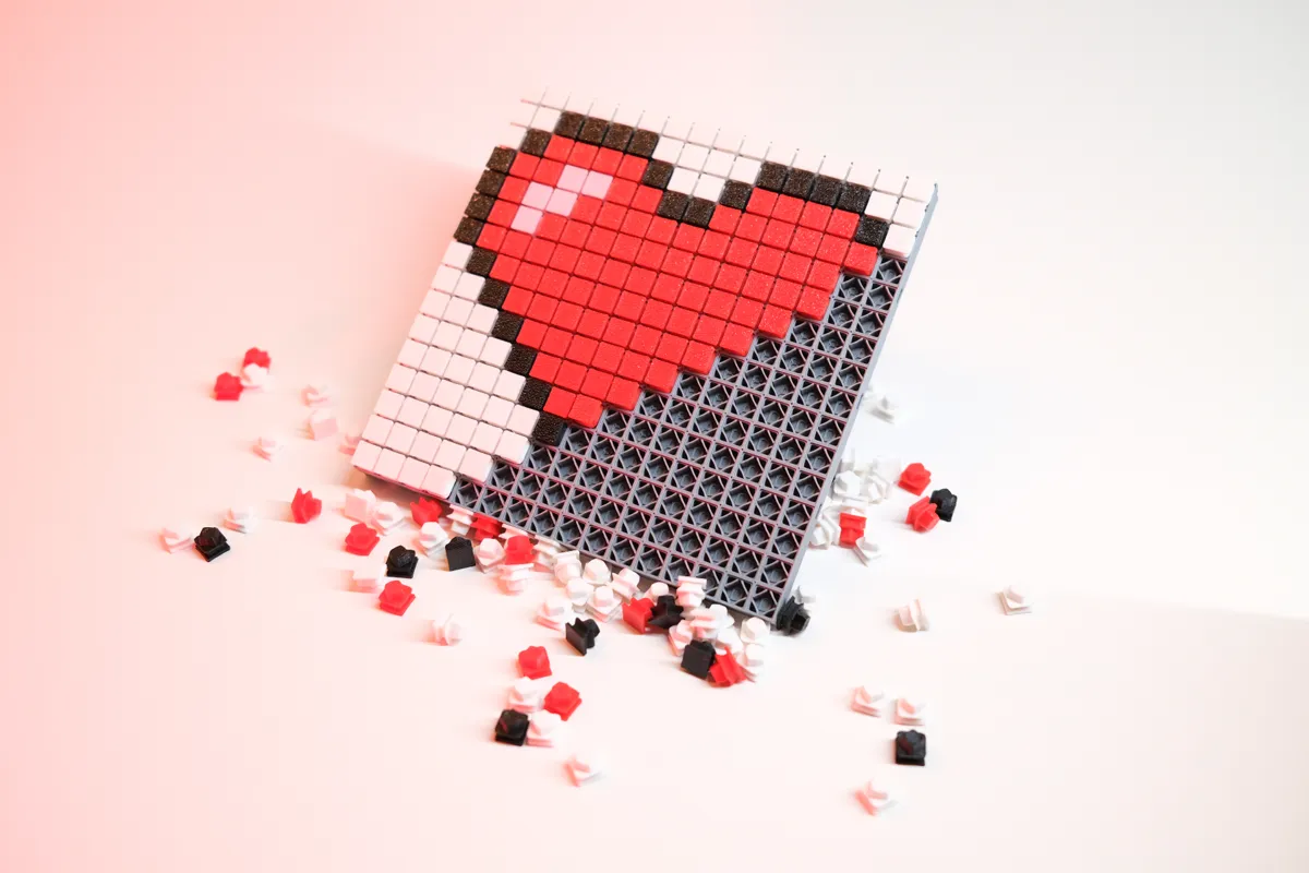 Pixel Heart Puzzle - Free 3D Print Model - MakerWorld