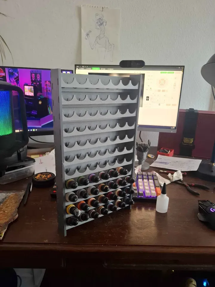 Vallejo paint rack (77 spots) - Free 3D Print Model - MakerWorld