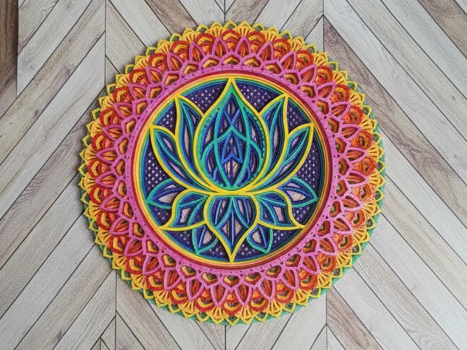 Lotus Mandala Layer Art - Free 3D Print Model - MakerWorld