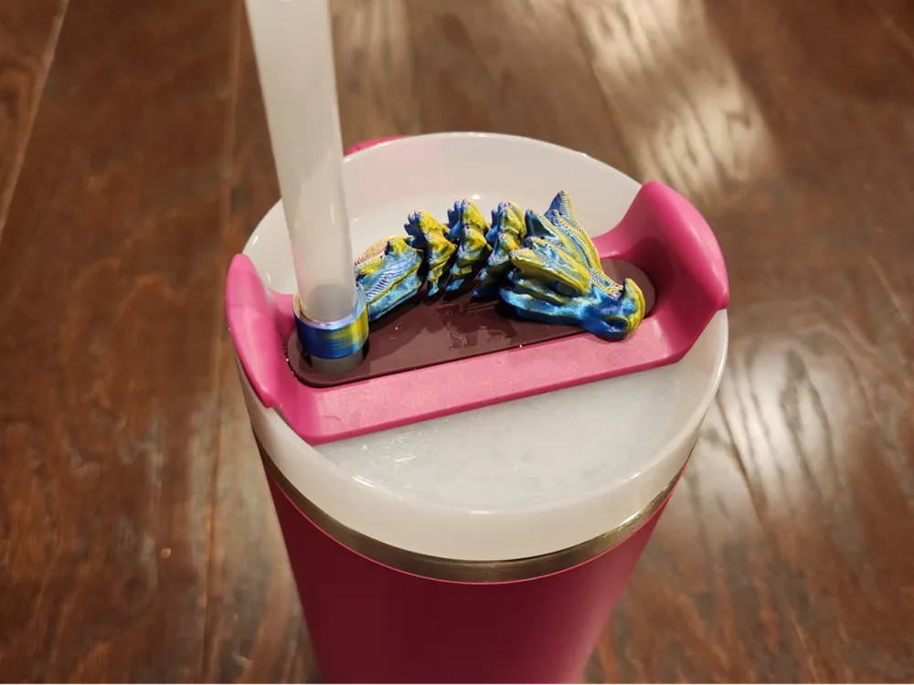 Straw Buddy Topper - Articulated Dragon - Free 3D Print Model - MakerWorld