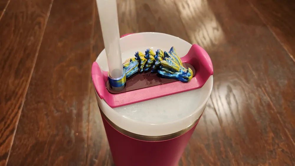 Straw Buddy Topper - Articulated Dragon Remixed by Sdot Prints ...