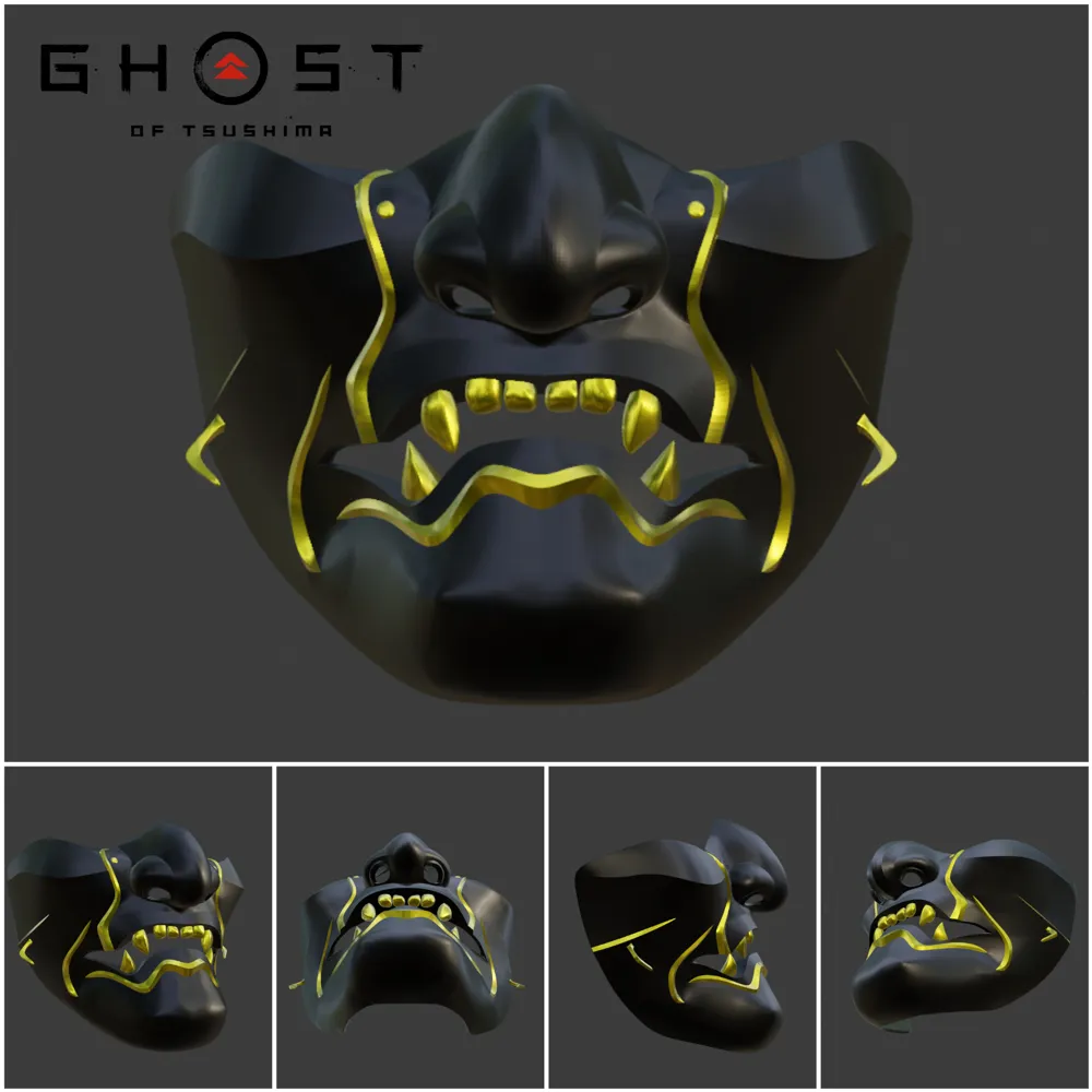 Sakai mask from Ghost of Tsushima game - Free 3D Print Model - MakerWorld