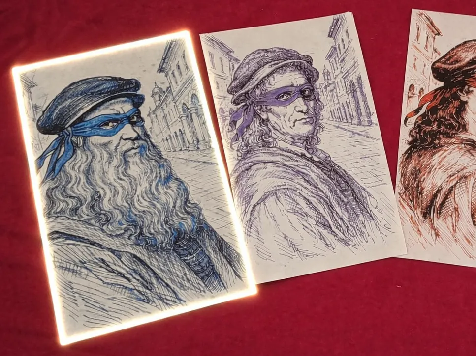 Leonardo Ninja Turtle Hueforge - Free 3D Print Model - MakerWorld