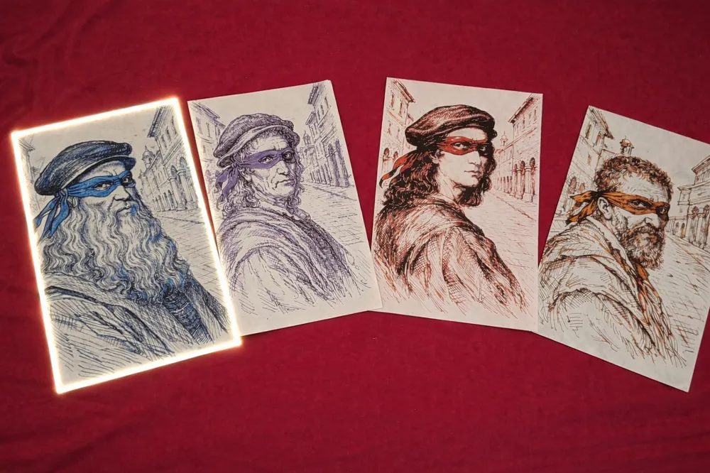 Leonardo Ninja Turtle Hueforge - Free 3D Print Model - MakerWorld