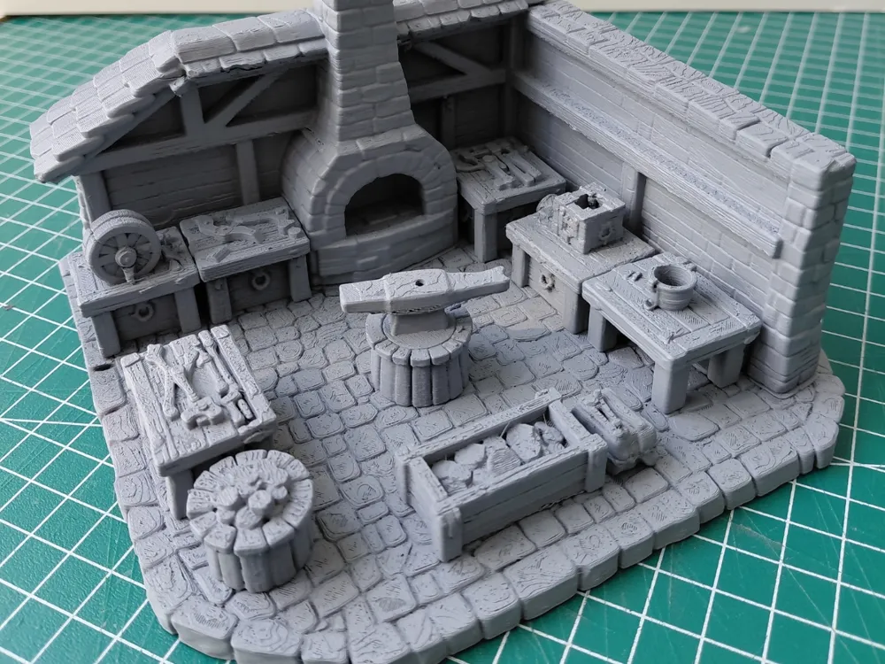Medieval Blacksmith Forge – RPG Miniature Terrain - Free 3D Print Model ...