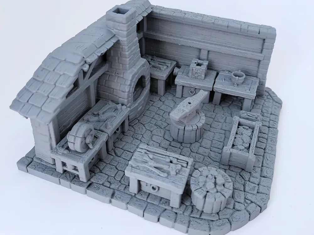 Medieval Blacksmith Forge – RPG Miniature Terrain - Free 3D Print Model ...
