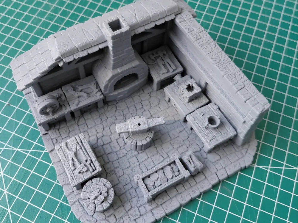Medieval Blacksmith Forge – RPG Miniature Terrain - Free 3D Print Model ...